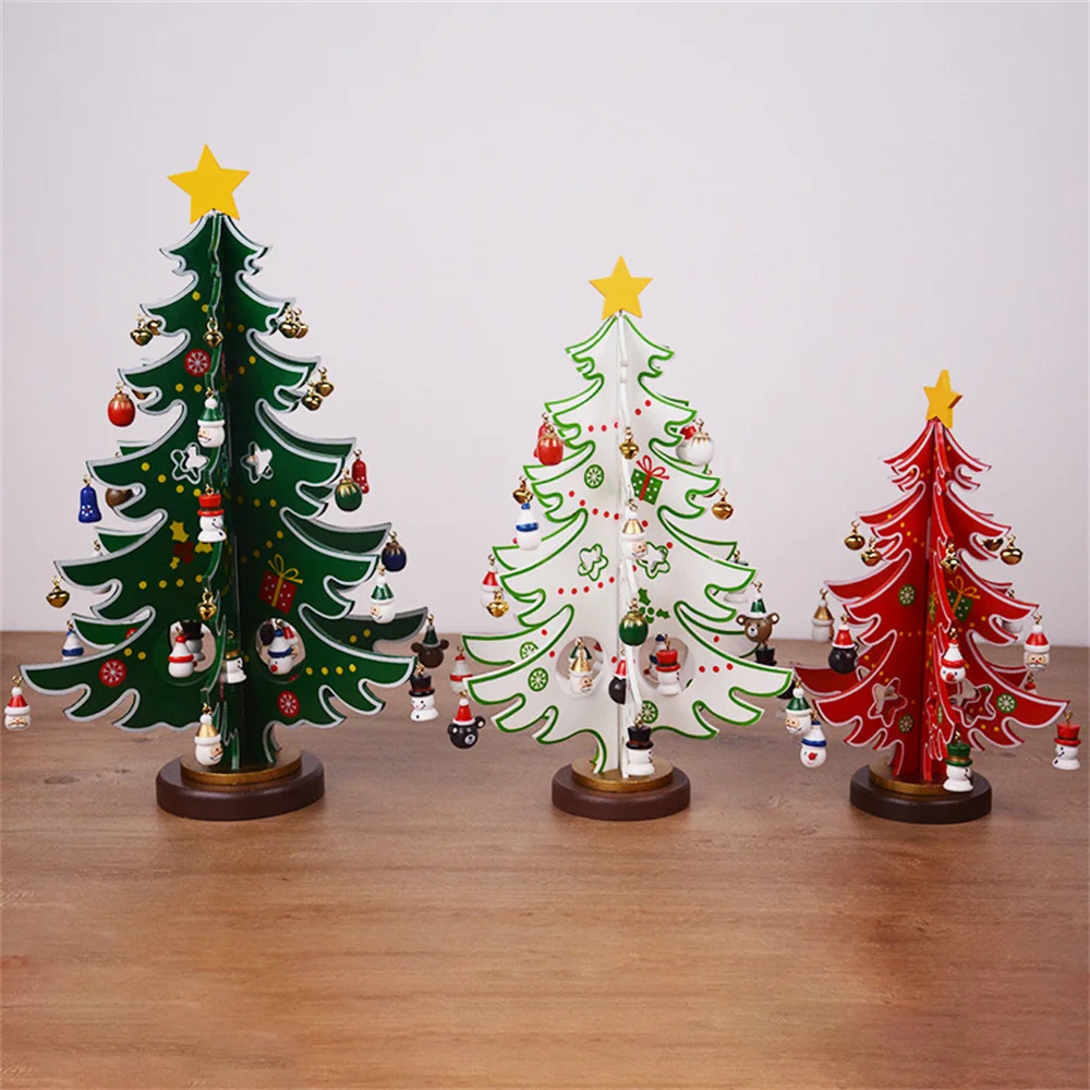 New-Mini-Wood-Christmas-Tree-Decoration-Gift-Cute-Home-Desktop-Office ...