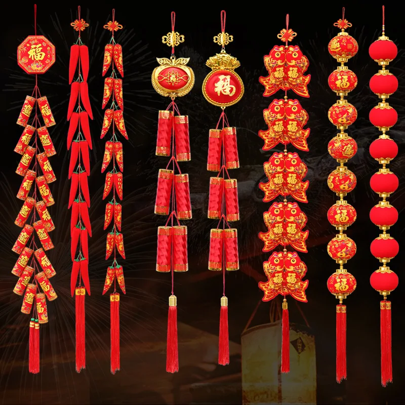Spring-Festival-Chinese-Knots-Pendant-Lantern-Firecrackers-Red-Peppers ...