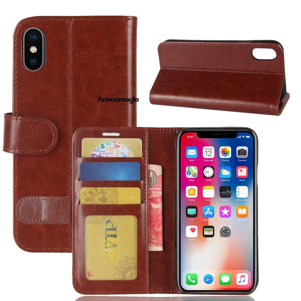 Case-for-iPhone-X-10-Cases-Wallet-Card-Slot-Book-Style-Flip-Leather ...