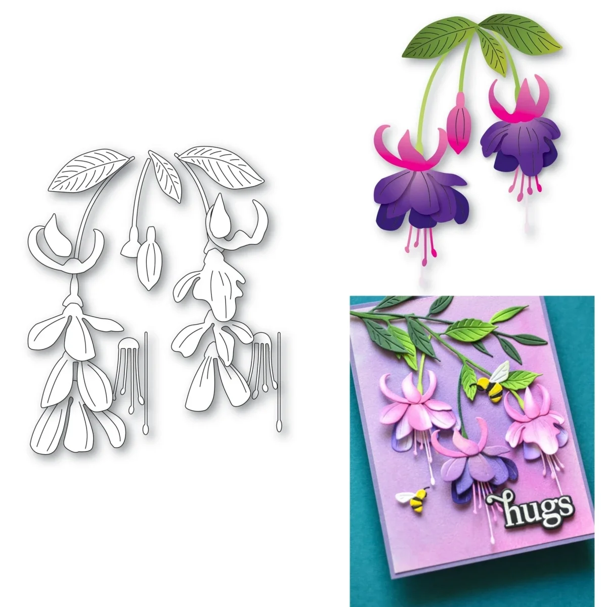 Fuchsia-Stem-Metal-Cutting-Dies-DIY-Scrapbook-Embossed-Paper-Card-Album ...