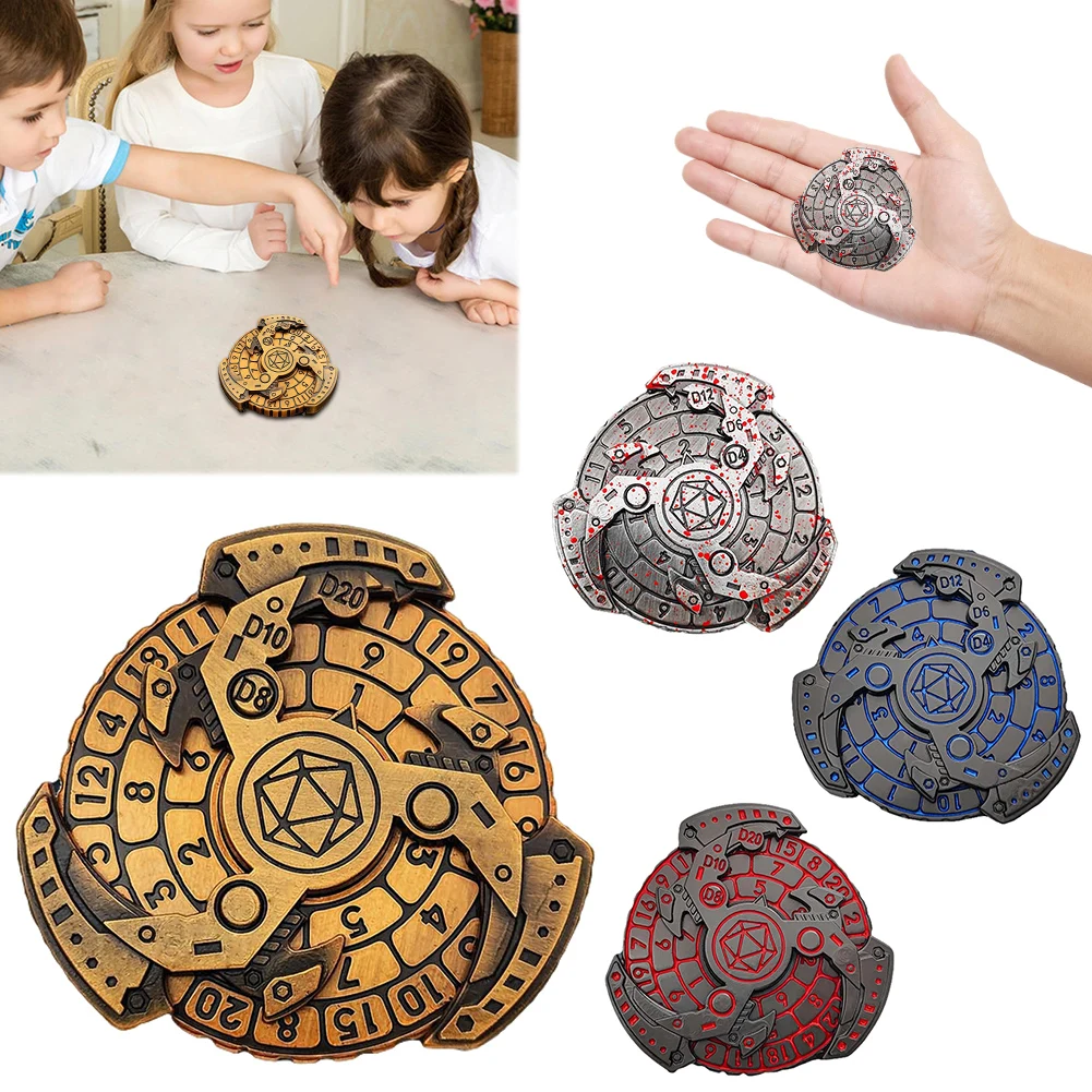 7 in 1 Mechanical Rotating Fingertip Gyro Spinner Dice Metal Dice ...