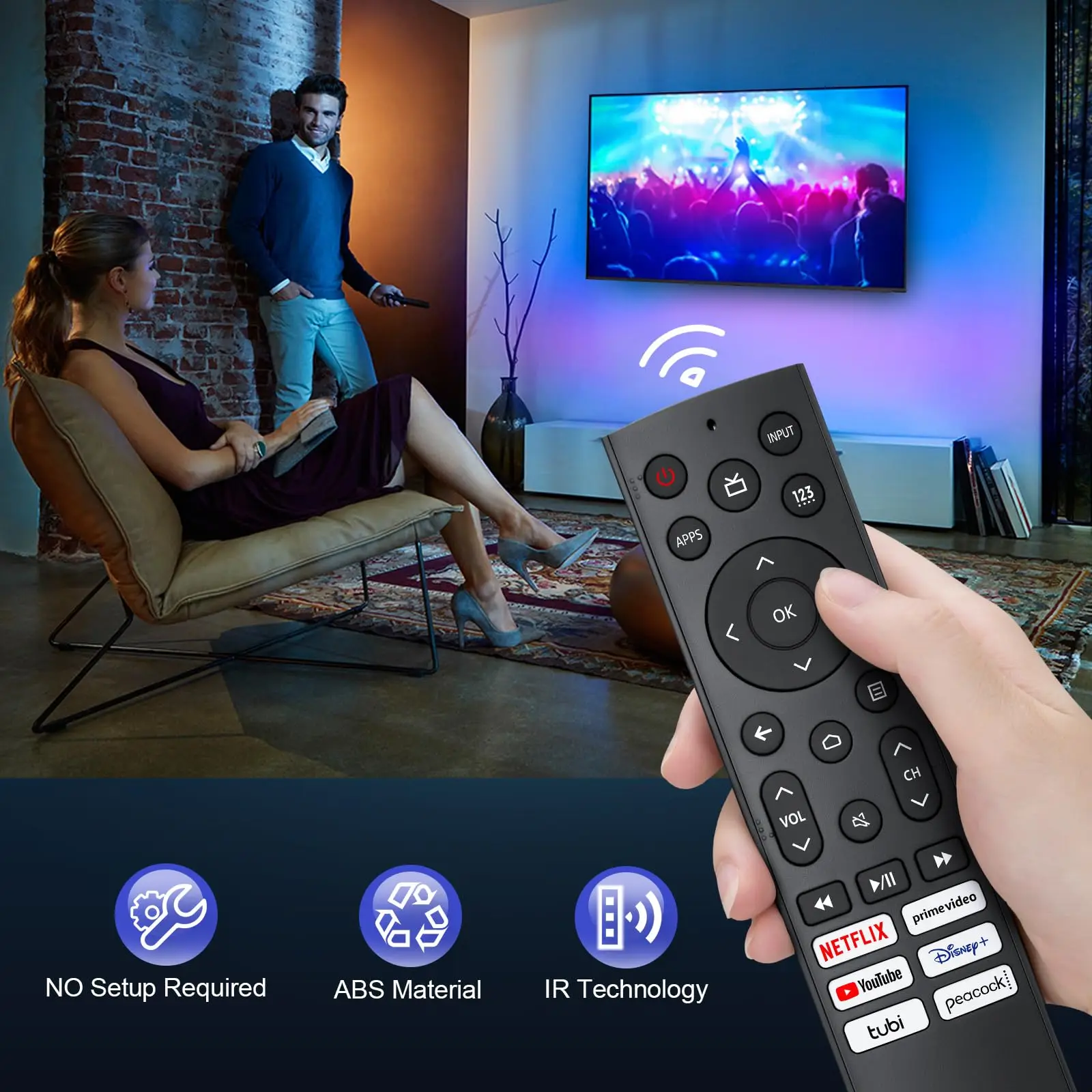 Generic Replacement Remote Control for Hisense Android/Laser/VIDAA TVs ...