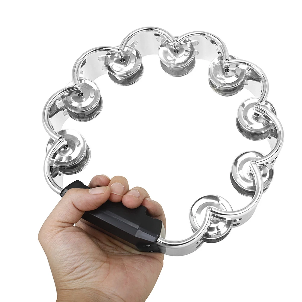 Hand-Held-Tambourine-Ring-Metal-Jingles-Percussion-Instrument-Hand ...