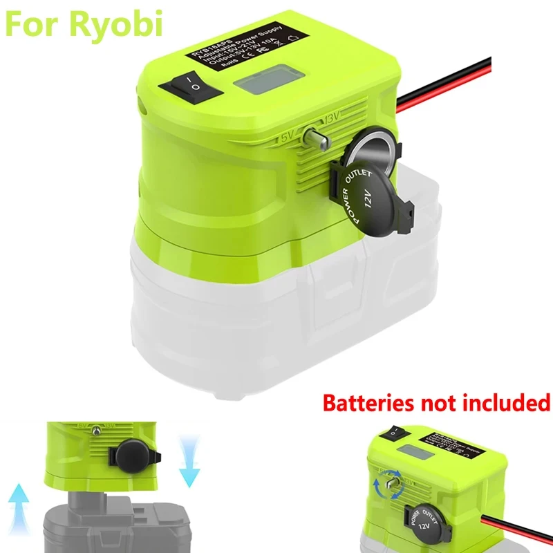 For Ryobi 18V Li-ion Battery 18V to12V Step Down Converter Power Wheel ...