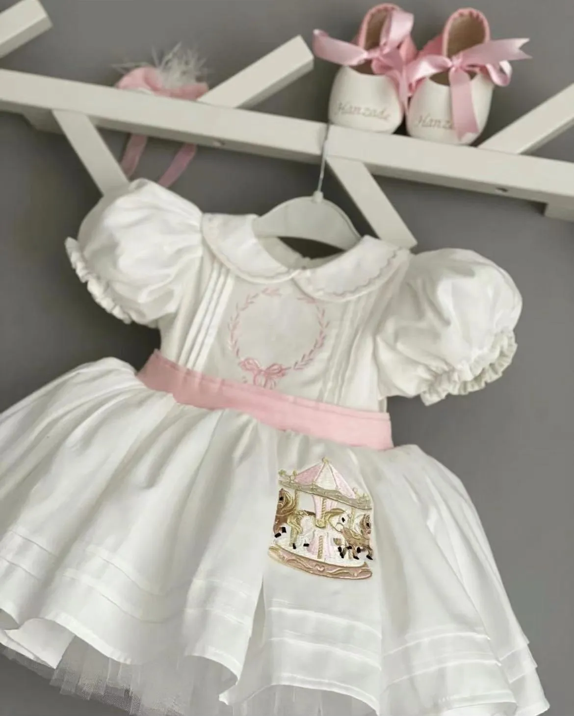 Baby Girl Summer Carousel Embroidery Turkish Vintage Ball Gown Princess ...