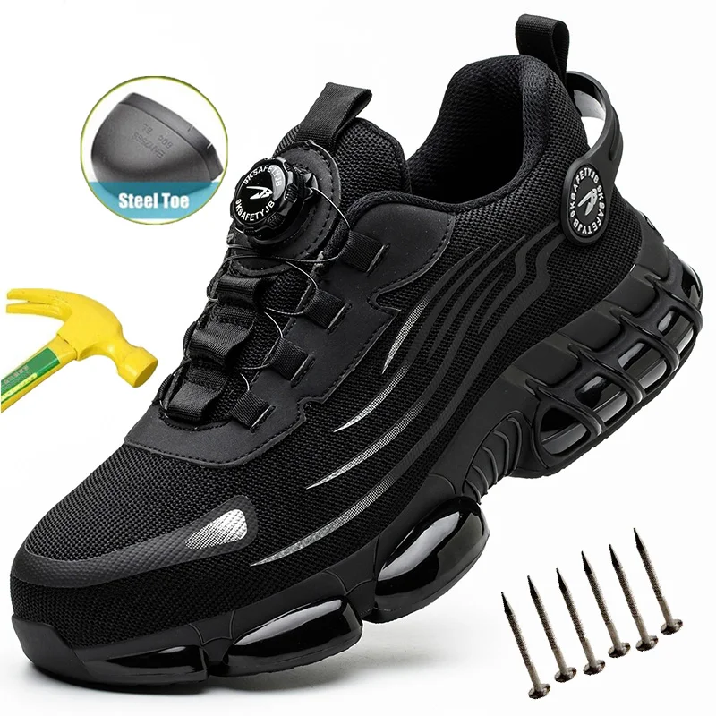 Rotating-Button-Work-Safety-Shoes-For-Men-Breathable-Work-Sneakers ...