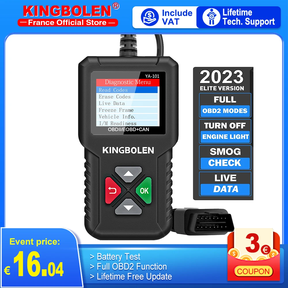 Kingbolen Ya101 Car Doctor Full Obd2 Scanner For 12v Automotive Check ...