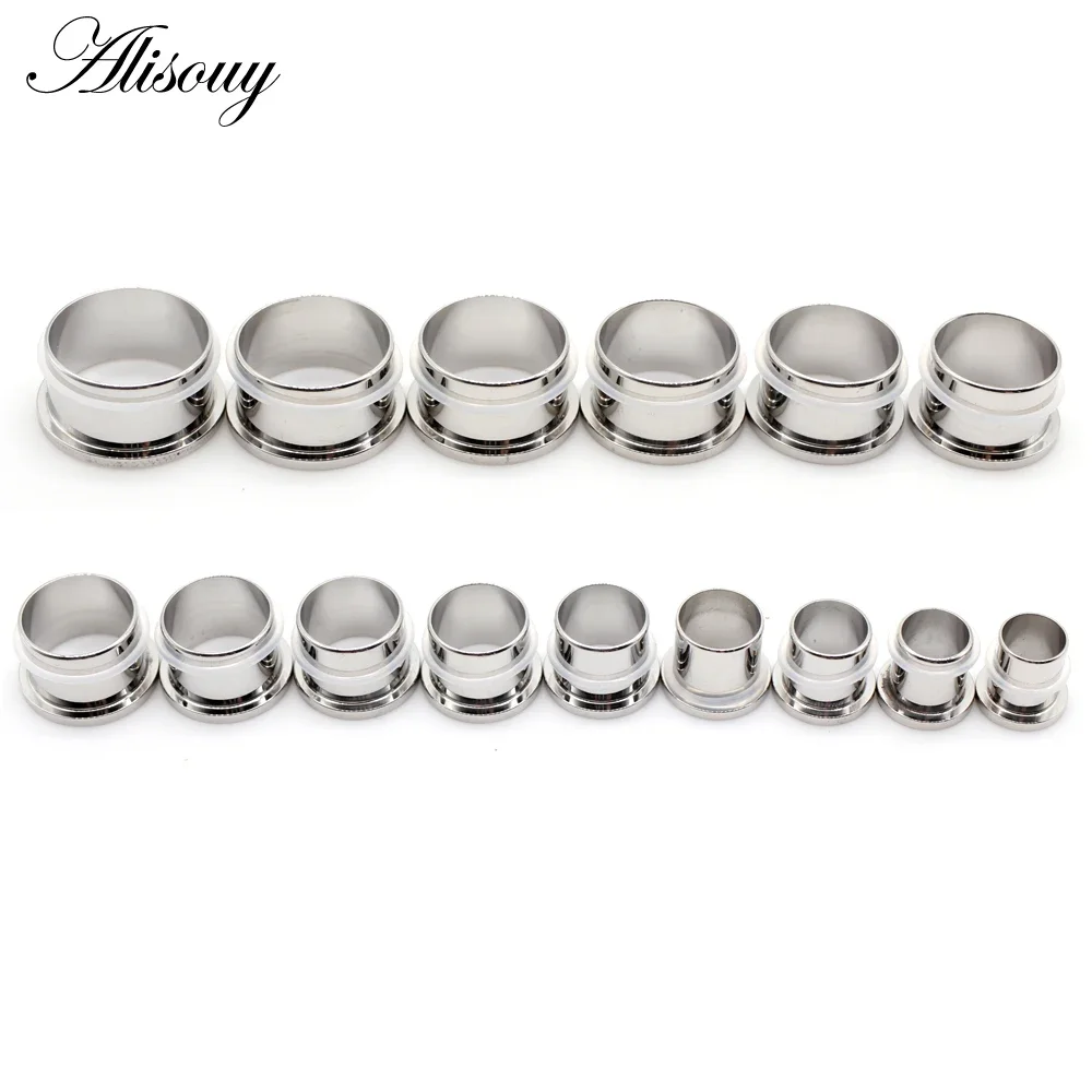 2 Pieces Stainless Steel Ear Expander 10.5mm-25mm Round Ear Tunnel ...