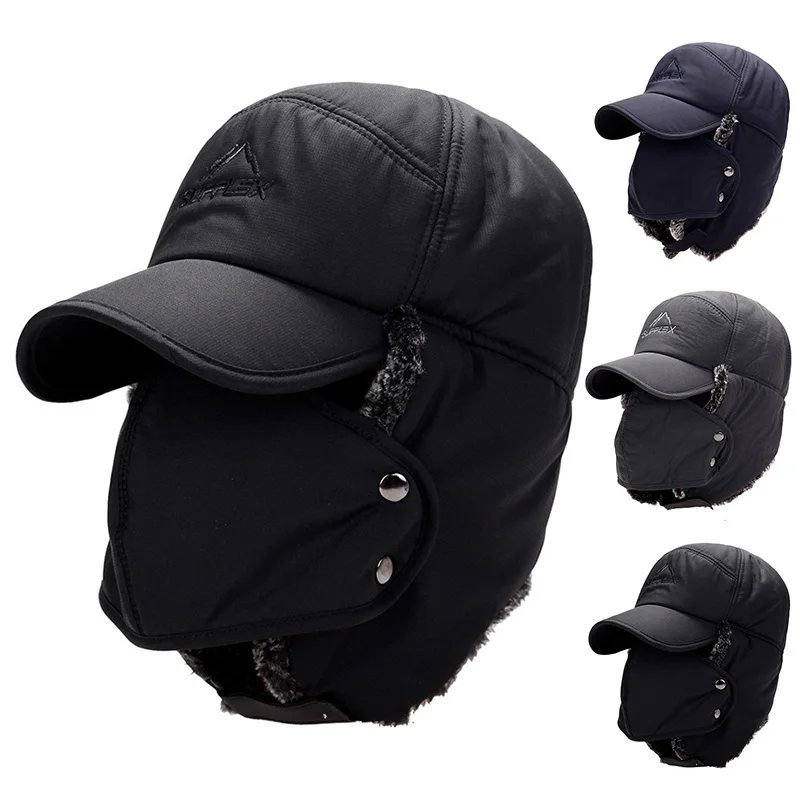 Winter Fur Warm Windproof Hat Men Women Lei Feng Cap Bomber Faux Fur ...