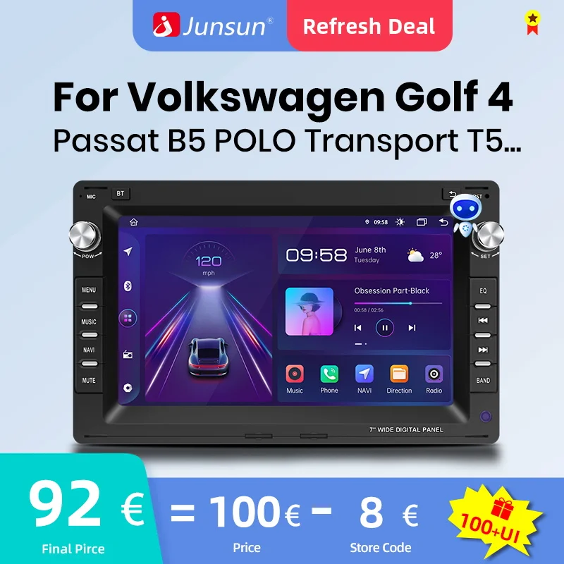 Junsun Android Auto Radio For Vw Golf 4 Passat Polo Transport T5 Multivan Seat Jetta Carplay Car ...