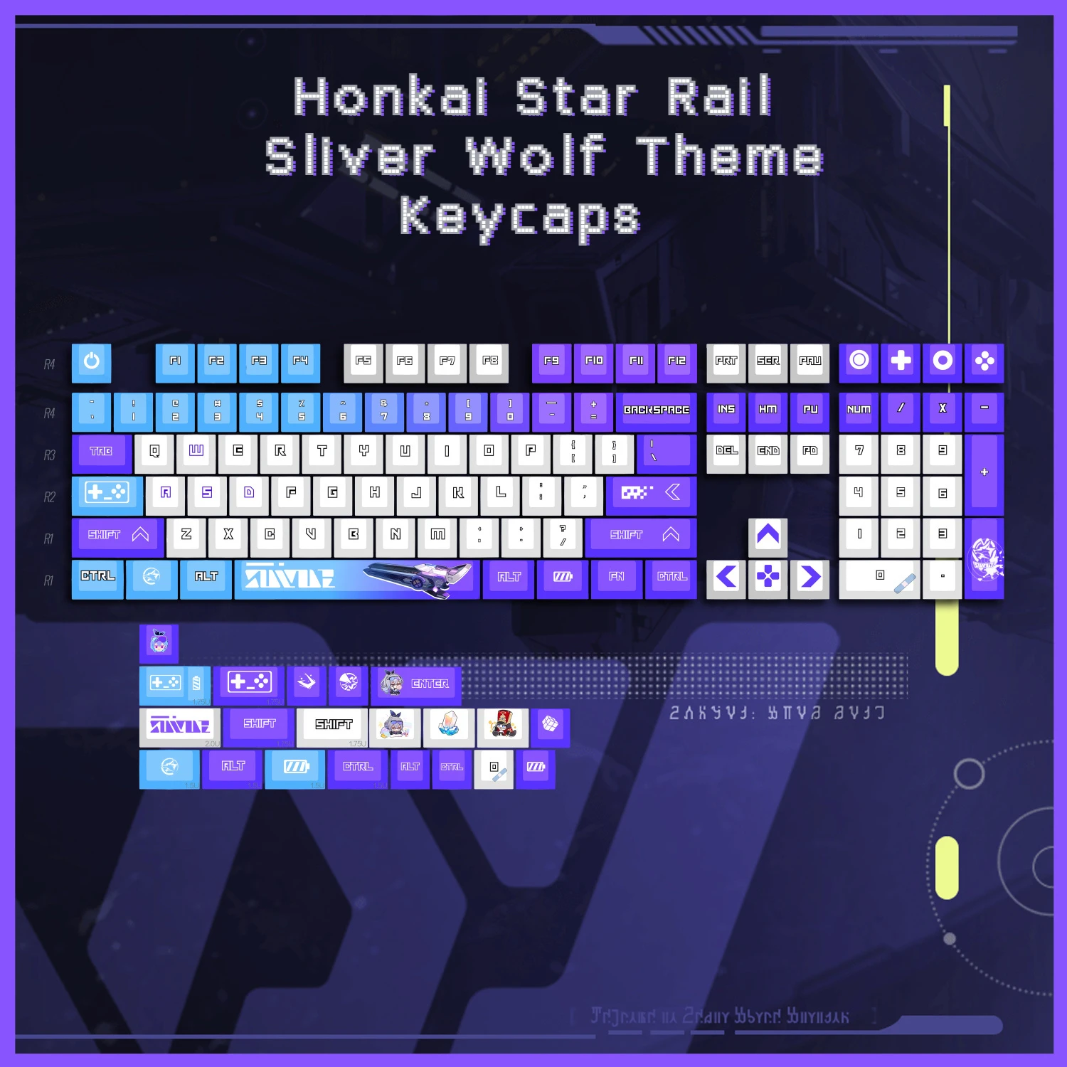 129-Keys-Set-Honkai-Star-Rail-Sliver-Wolf-Cute-Girl-PBT-Cherry-Profile ...