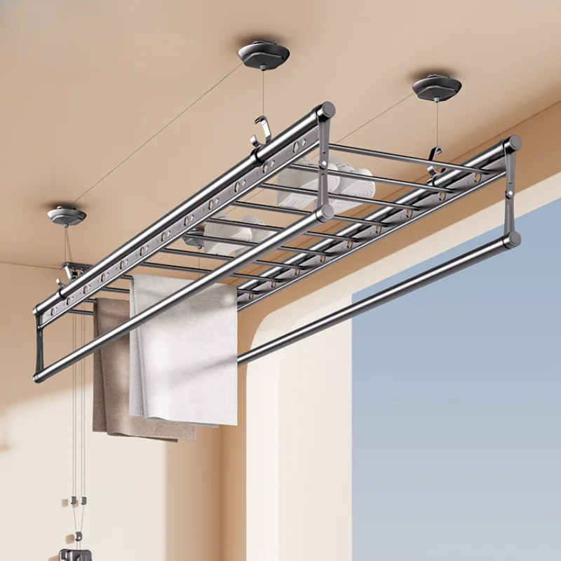 Hand-lift-drying-rack-Household-indoor-manual-rack-Double-rod-automatic ...
