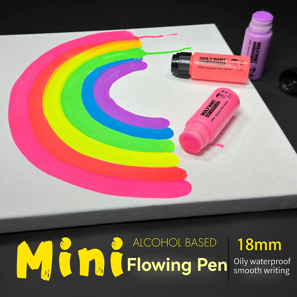 Mini Graffiti Flowing Pen Durable 18mm Round Head 30ml Squeeze Mop ...