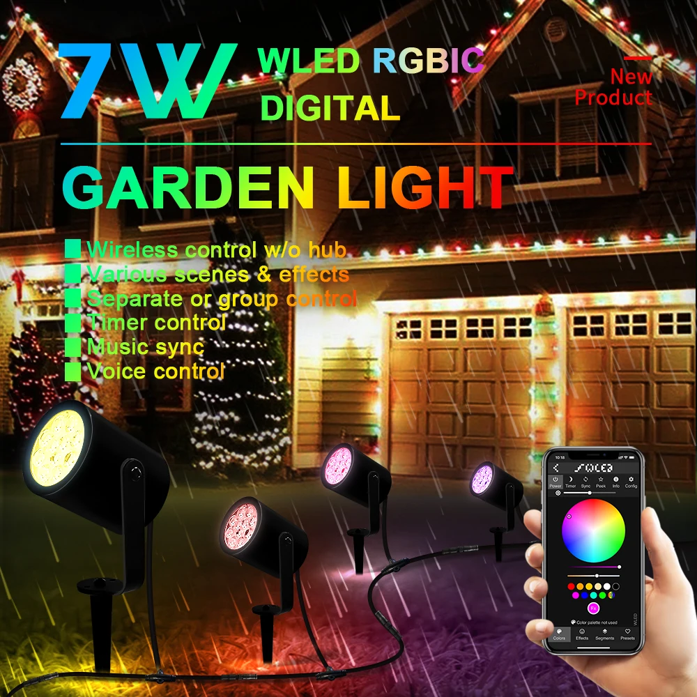 GLEDOPTO-7W-WLED-RGB-IC-Garden-Lamp-Addressable-Digital-Light-IP66 ...