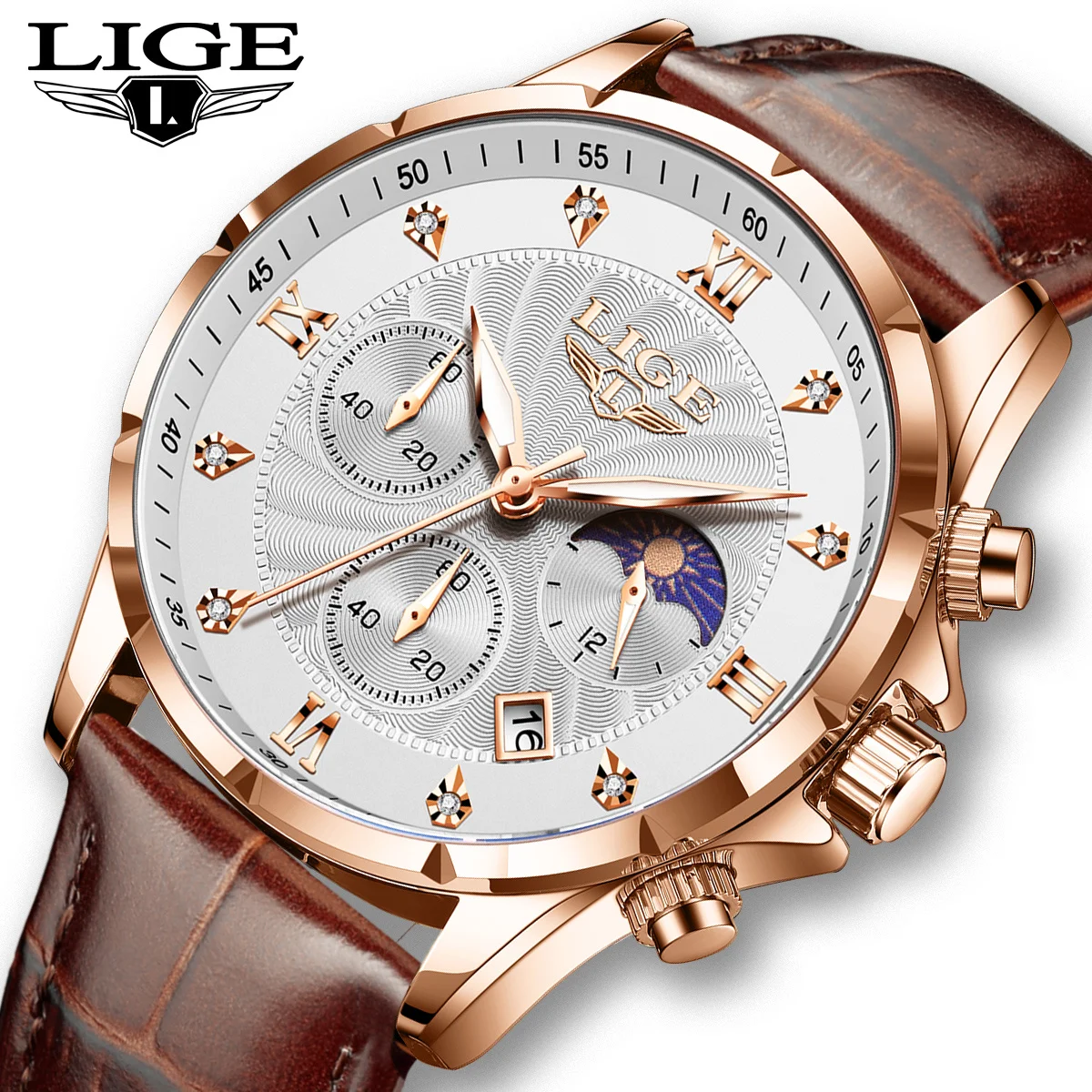 LIGE Man Watch Original Movement Fashion Sports Quartz Watches Men ...