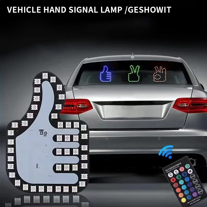 New LED Remote Funny Car Finger Lamp With Gesture Light Car Rear ...