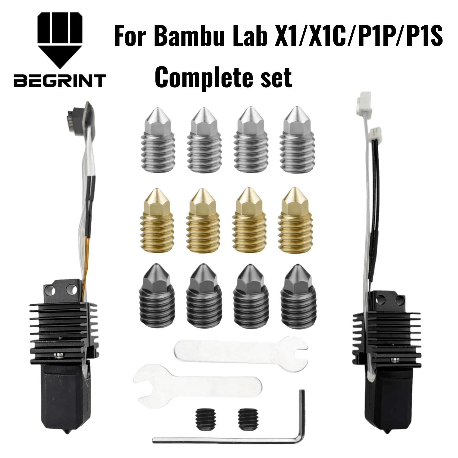 Complete Hotend For Bambu Lab X1 X1C P1P P1S with Thermistor&heat ...