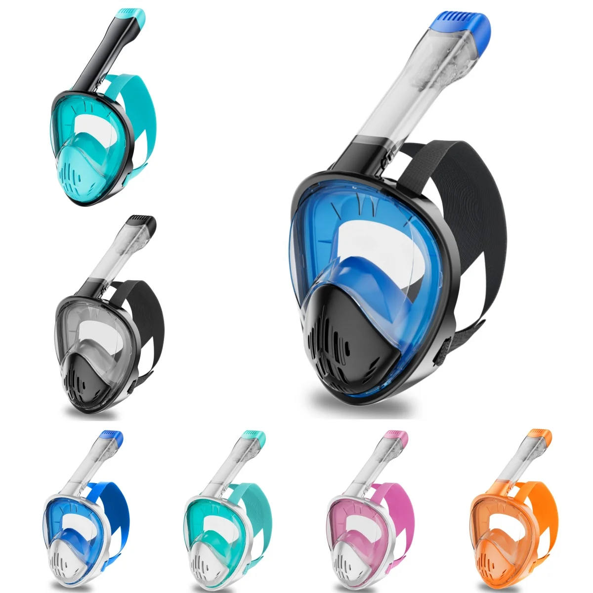 New-Version-Full-Face-Swimming-Snorkel-Mask-Anti-fog-Anti-leak-Diving ...