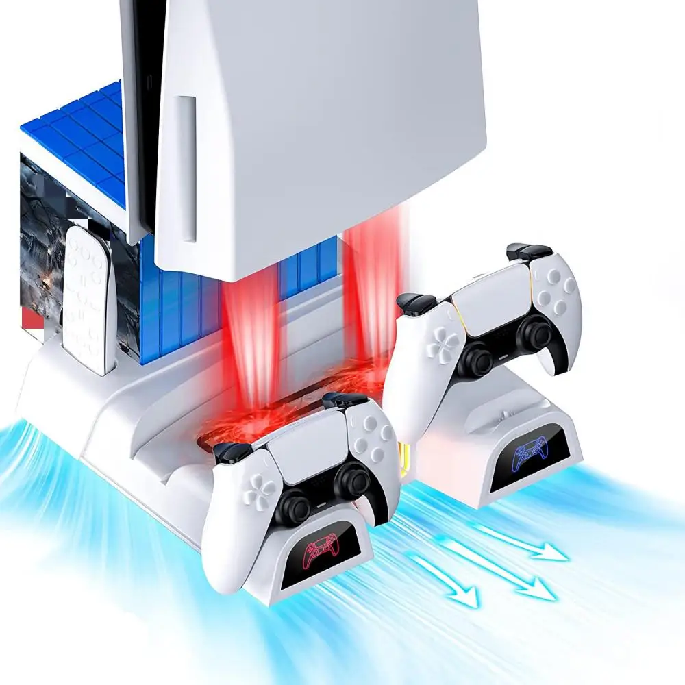 Soporte-Vertical-para-PS5-con-ventilador-de-refrigeraci-n-cargador-de-controladores-duales ...