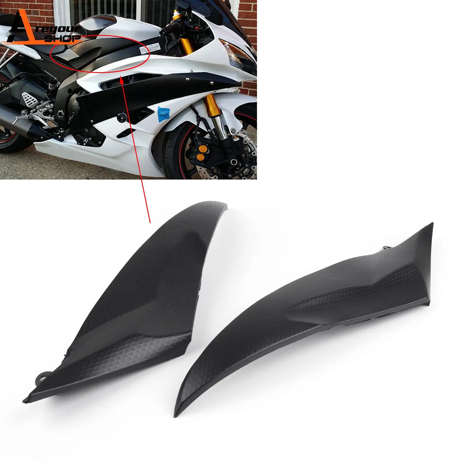 Areyourshop-For-Yamaha-YZF-R6-2006-2007-YZF-R6-Tank-Side-Fairing-Panel ...