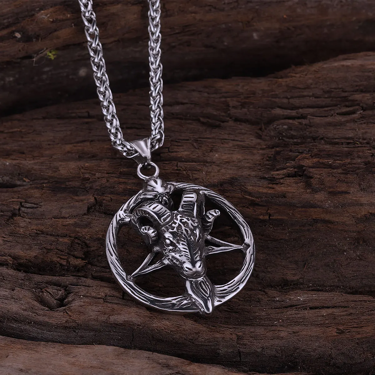 Stainless-Steel-Goat-Head-Men-Necklace-Fashion-Simple-Animal-Pendant ...