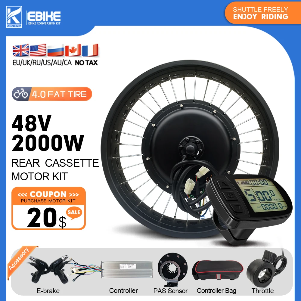 Ebike-Conversin-Kit-2000W-48V-Fat-Tire-Hub-Motor-Wheel-Dropout-190MM ...