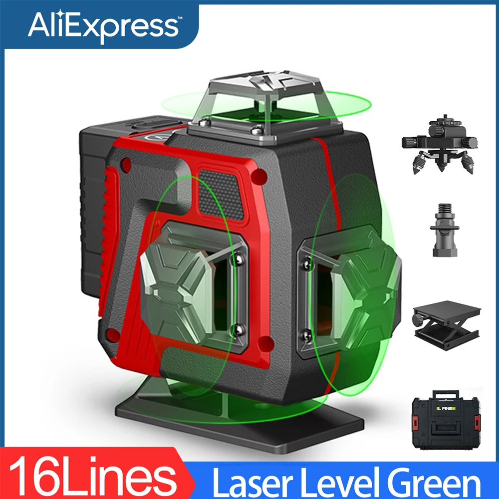 16Lines-4D-Laser-Level-Green-Line-SelfLeveling-360-Horizontal-And ...