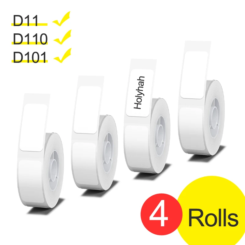 4-Rolls-White-Label-Tape-for-Niimbot-D11-Printer-Paper-D110-Label ...