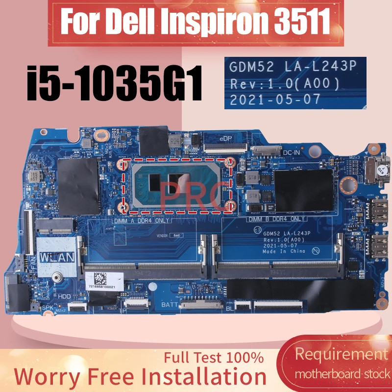GDM52-LA-L243P-For-DELL-Inspiron-3511-Laptop-Motherboard-CN-03P9HH ...