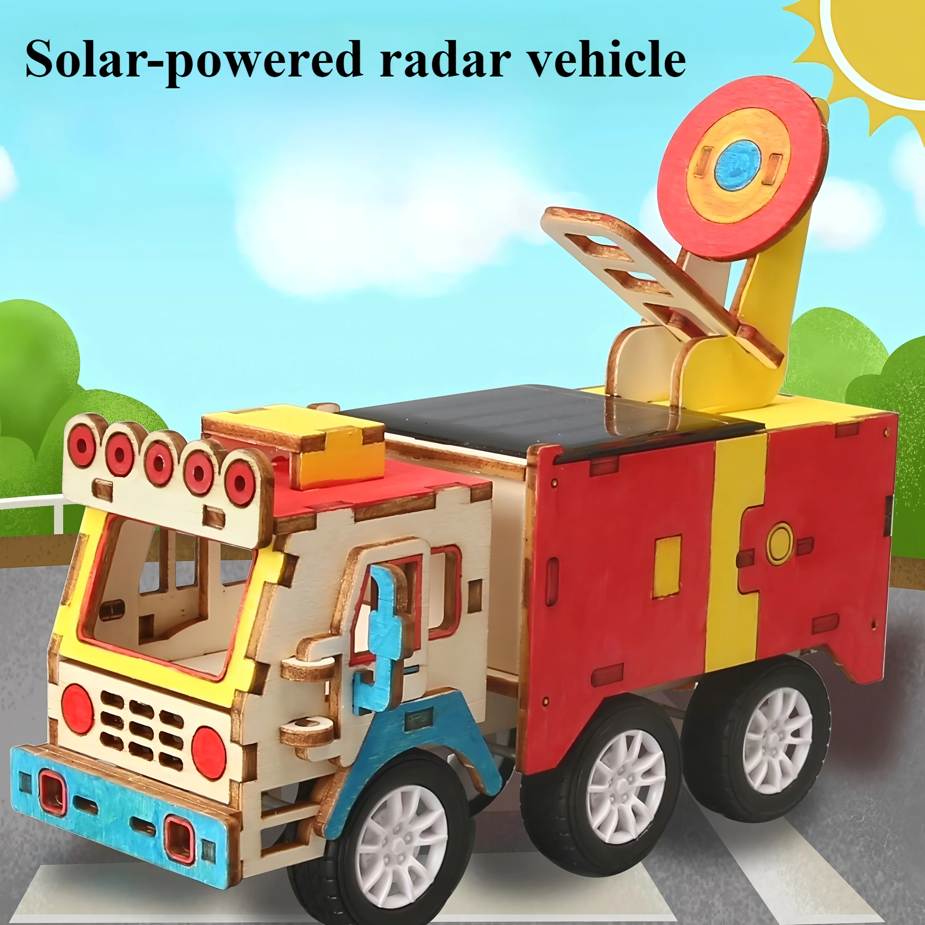 Solar radar car, children's DIY hand-assembled model, educational ...
