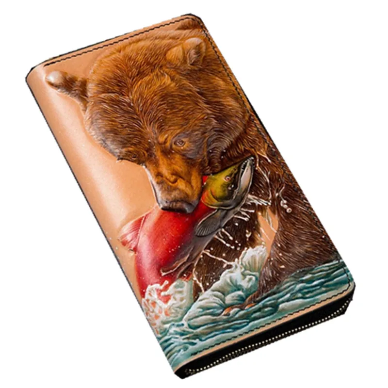 Handmade-Women-Zipper-Beautiful-Animal-Wallets-Card-Holder-Purses-Long ...