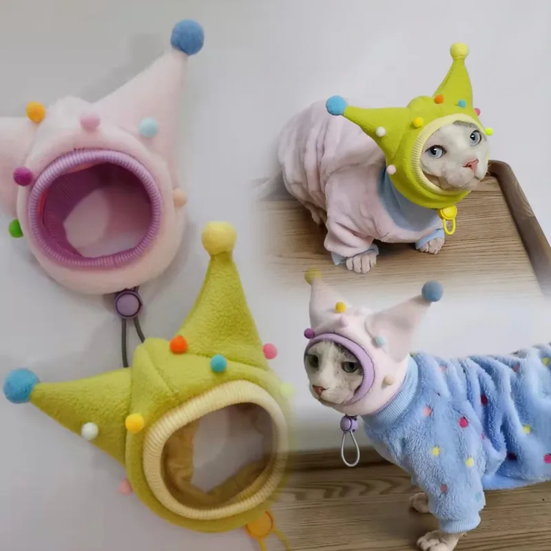 Autumn and Winter Warm Cat Hat Hairy Cat Sphinx Hat Cat Headgear Hats ...