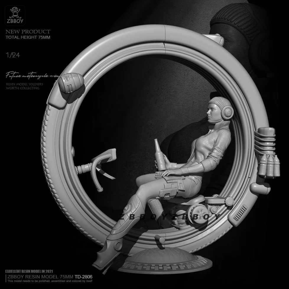 1/24 Resin Model Kits Figure Beauty Colorless And Self-assembled Td ...