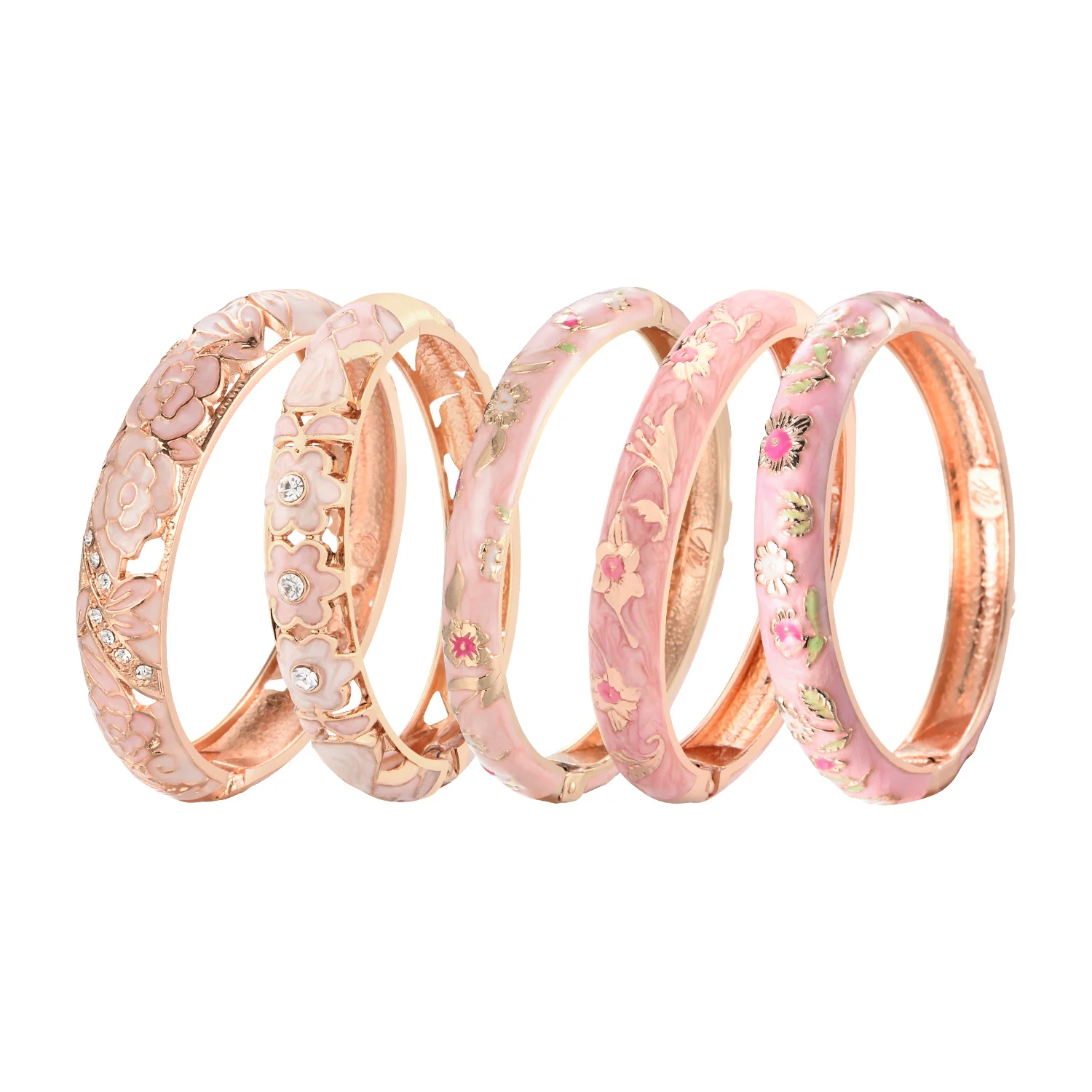 Hollow-Bracelets-For-Women-Enamel-Bangles-Cloisonne-Women-s-Bracelet-Pink-Bangle-On-Hand-Alloy ...