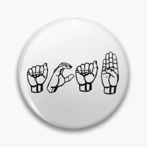 Acab Sign Language Asl Soft Button Pin Jewelry Women Funny Hat Lover ...