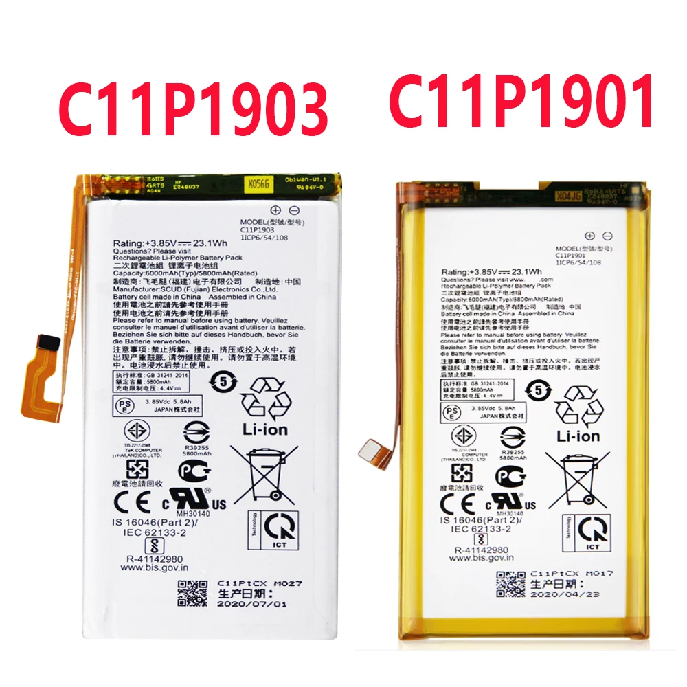 C11P1901 C11P1903 6000mAh Replacement Phone Original Battery For ASUS ...