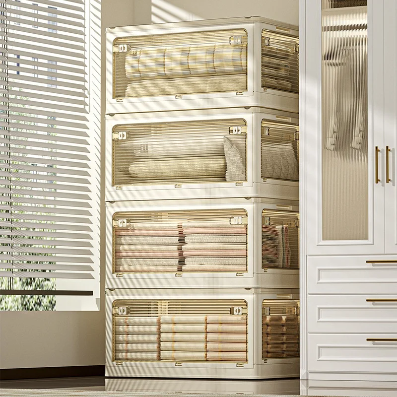 25L-Plastic-5-Sides-Openable-Movable-Folding-Storage-Box-with-Wheel ...