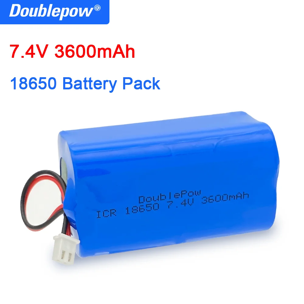Doublepow 18650 7.4V lithium battery 3600mAh rechargeable battery pack megaphone speaker ...