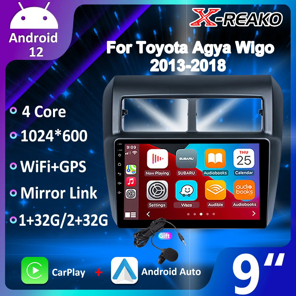 X-REAKO-Car-Radio-9-Inch-2DIN-Toch-Screen-Carplay-Auto-Android-12-GPS ...