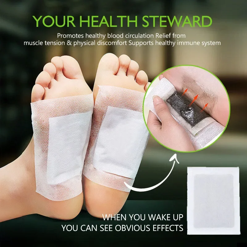 10pcs-Detox-Foot-Patch-Bamboo-Pads-Patches-With-Adhersive-Foot-Care ...