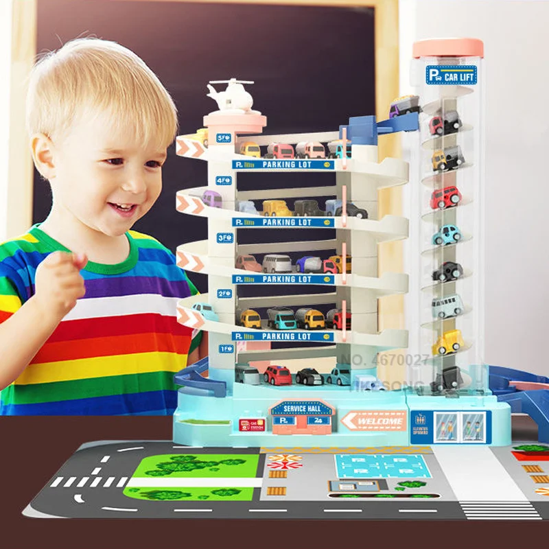 Garage-Car-Toy-Parking-Lot-Track-for-Children-5F-Electric-Building ...