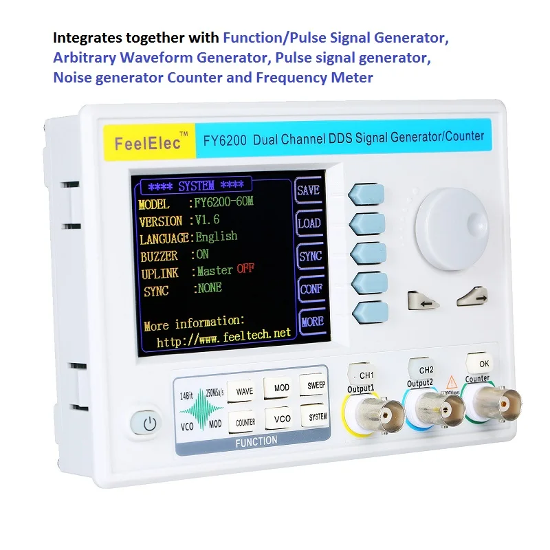 FeelElec FY6200-20M/30M/60M Function Signal Generator DDS Direct ...