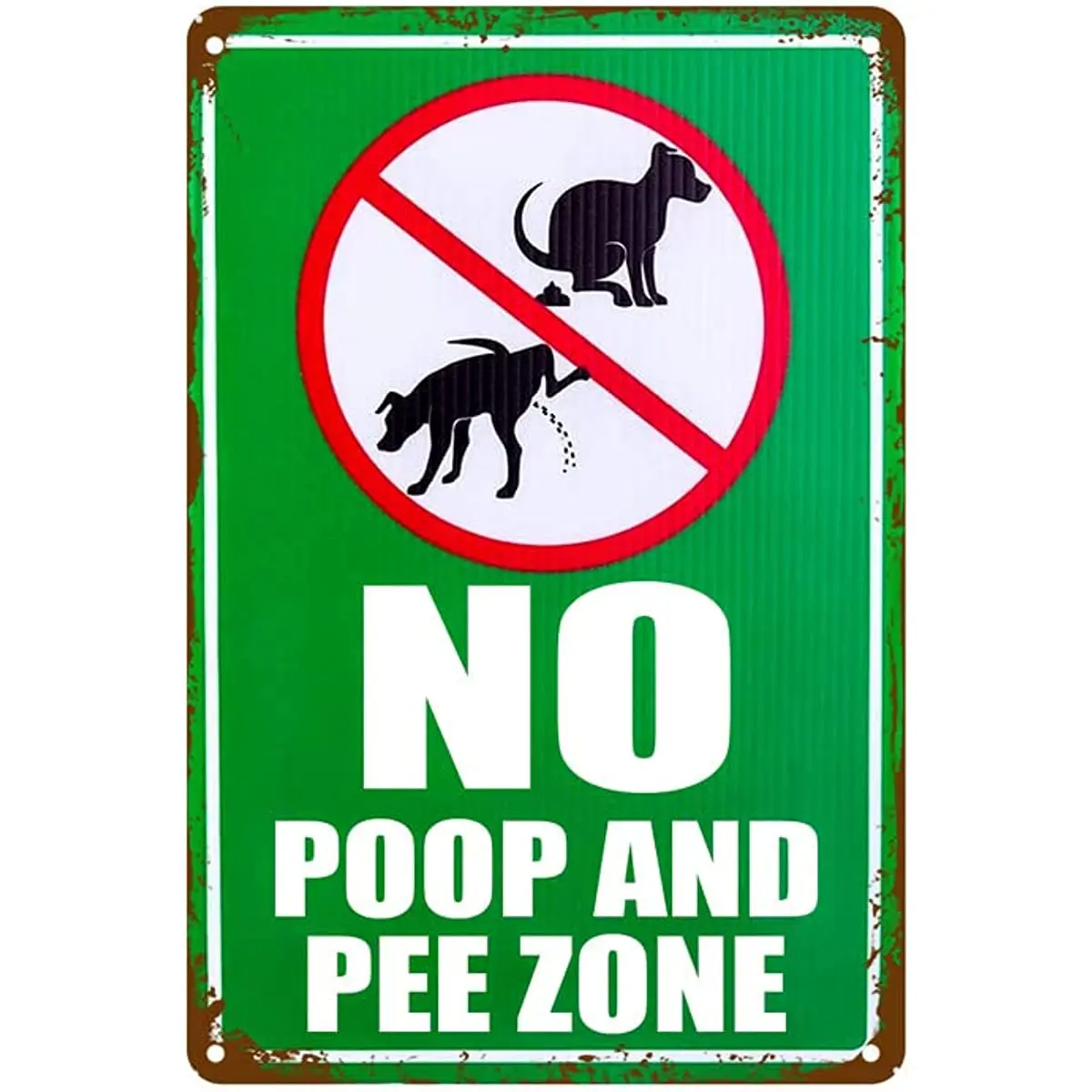 No-Poop-And-Pee-Zone-Yard-Signs-With-Stakes-No-Pooping-Dog-Sign-Tin ...