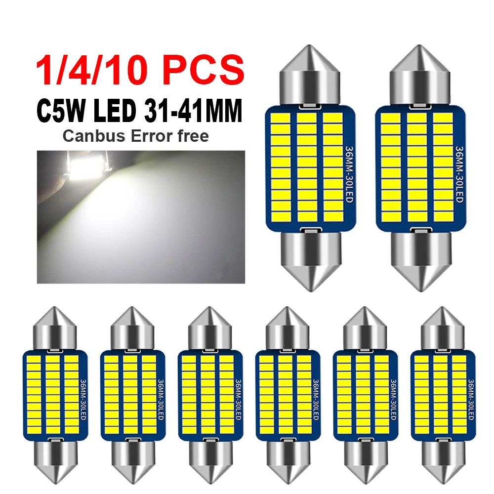1-4-10-PCS-C5W-LED-Bulbs-Canbus-Error-Fee-Festoon-31mm-36mm-39mm-41mm ...