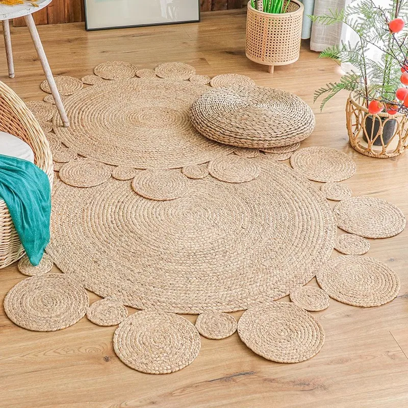 Rug-Round-Woven-Natural-Reversible-Handmade-Rug-Braided-Modern-Rustic ...