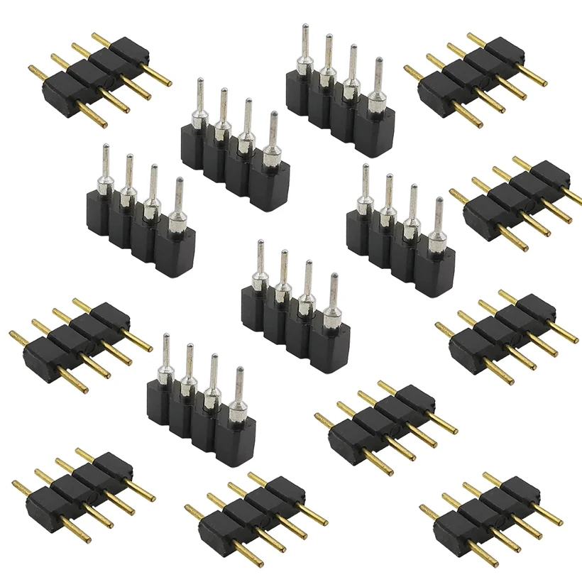 20Pcs-lot-RGB-4Pin-Connector-Adapter-Small-4P-Needle-Male-Female-Plug ...