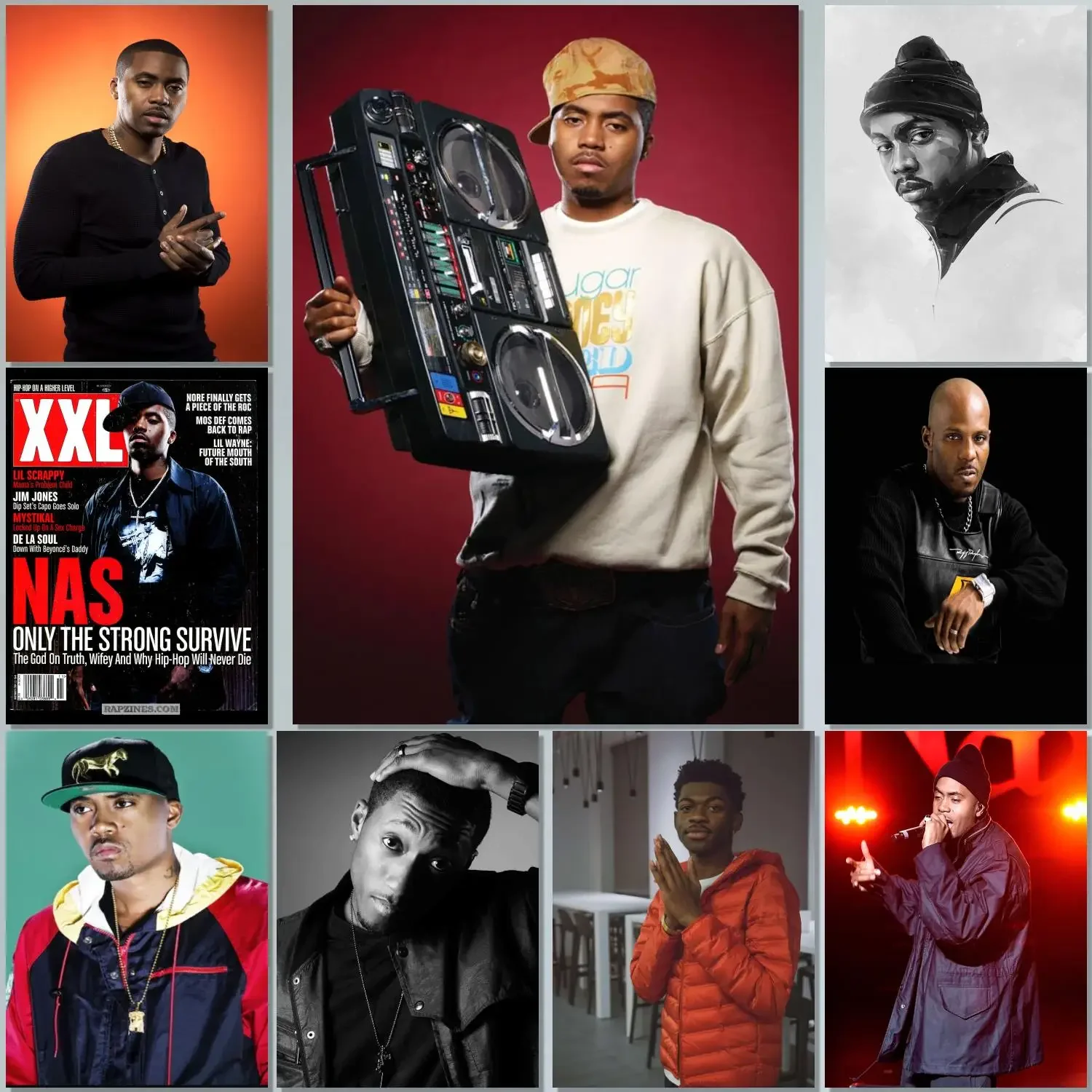 Singer-nas-rapper-Painting-24x36-Wall-Art-Canvas-Posters-room-Modern ...