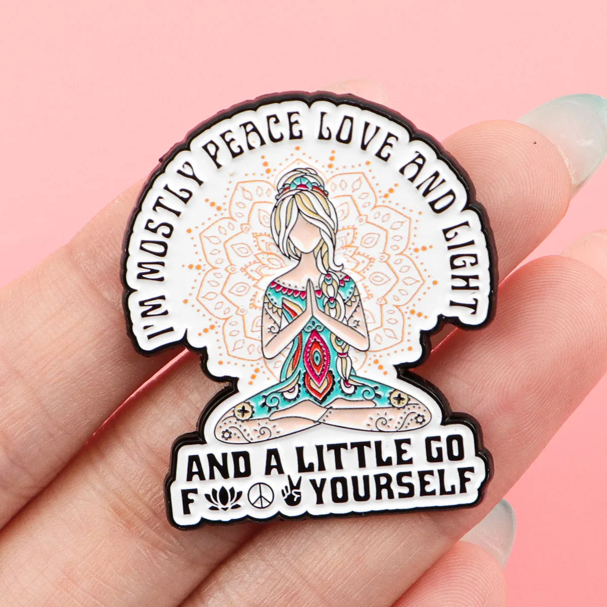 Yoga Enamel Pins PEACE LOVE Brooches Badge Lapel Pin For Backpack ...