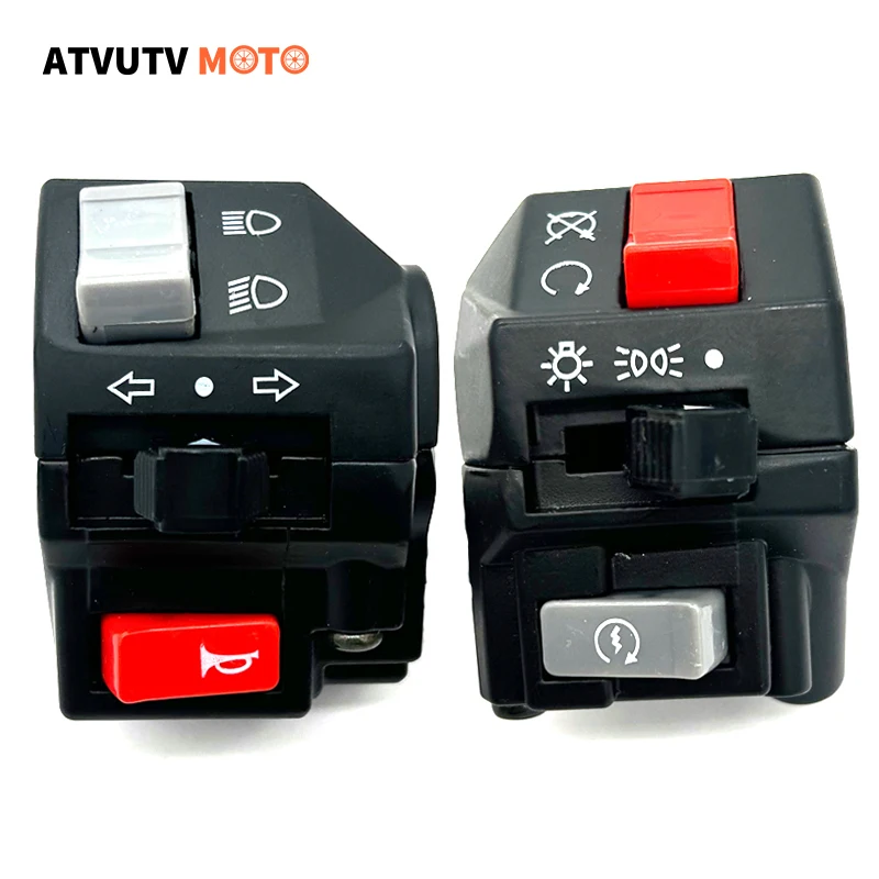 1-Pair-Motorcycle-Handle-Bar-Switches-Horn-Turn-Signal-Electric-Start ...