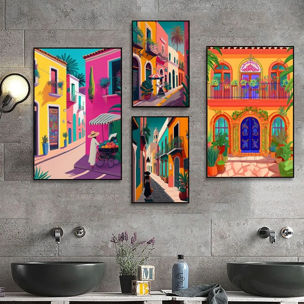 Humanities-Travel-Landscape-City-Street-Girl-Poster-Kraft-Club-Bar ...